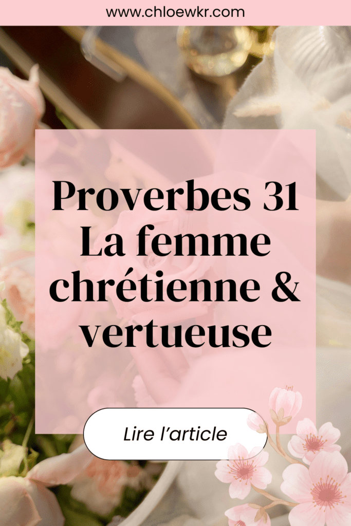 La femme vertueuse de Proverbes 31 - Chloé Wkr